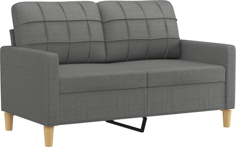 2dílná sedací souprava s polštáři tmavě šedá textil 3201291