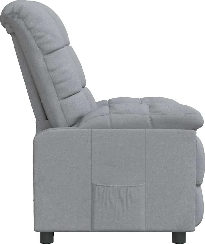 Polohovací křeslo světle šedé textil 289796