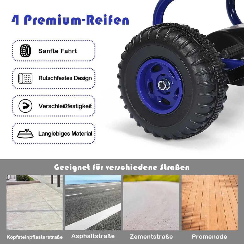 Costway Vozík Gokart s pedálem ruční brzdy Auto 30 kg Pedál Vozidlo