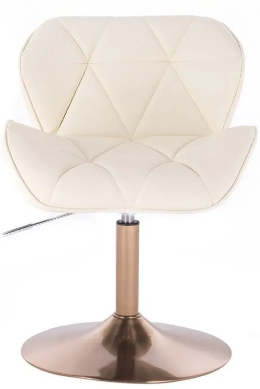 LuxuryForm DESIGN Otočná židle MILANO na zlatém talíři - krémová