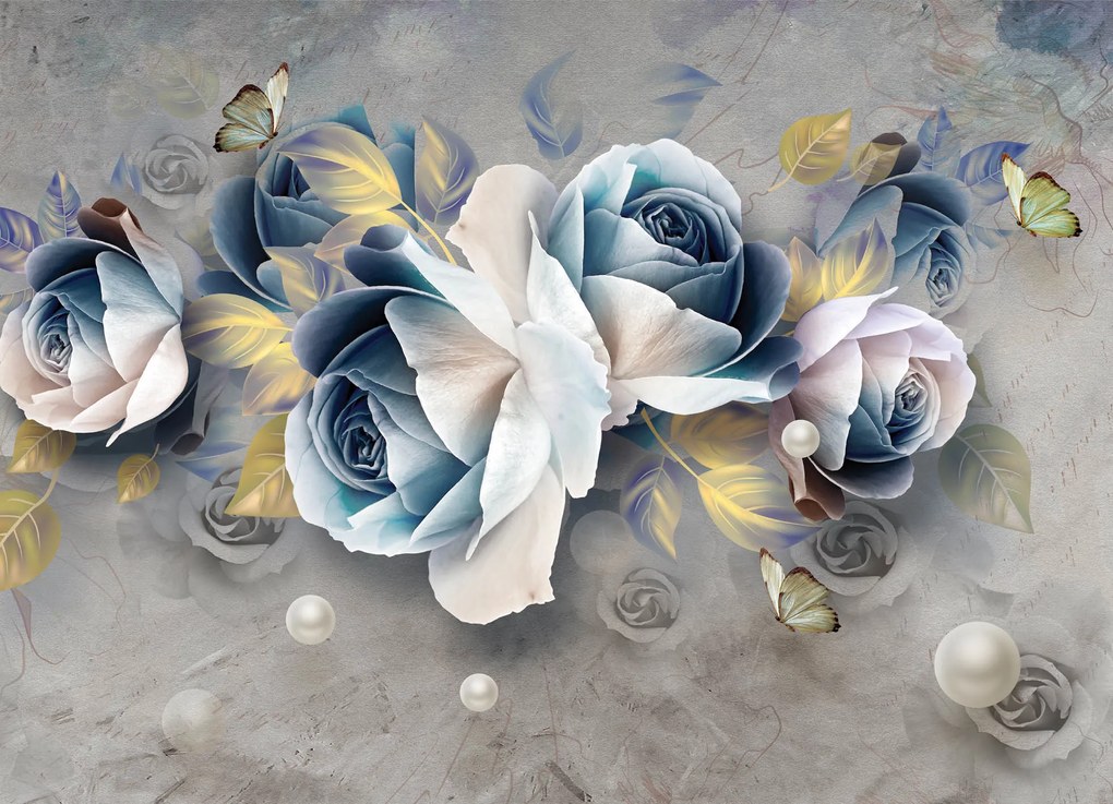 Malvis ® Tapeta Růže a motýl Vel. (šířka x výška): 288 x 200 cm