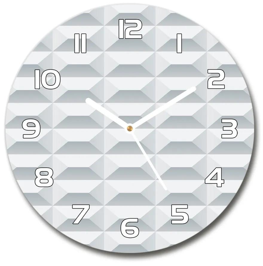 Wallmuralia Skleněné hodiny kulaté Geometrické pozadí fi 30 cm