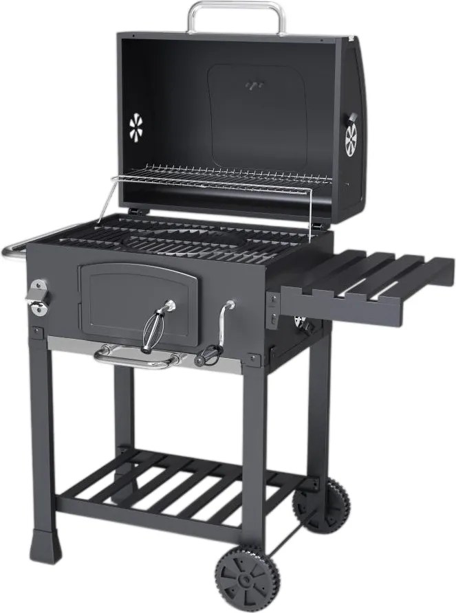 Avenberg Multifunkční BBQ gril Genius + litinový rošt + tál + pizza kámen, 70 x 103 x 105 cm