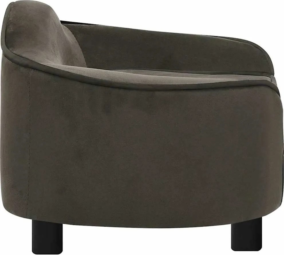 Pohovka pro psy tmavě šedá 67 x 47 x 36 cm plyš 171087