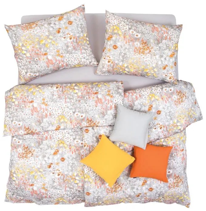 SCANquilt povlečení SATÉN DESIGN gold dream šedookrová 140 x 200/70 x 90 cm