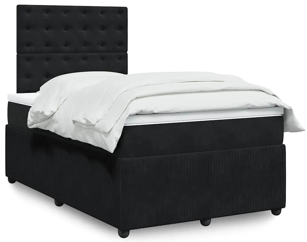 Box spring postel s matrací černá 120 x 190 cm samet 3294600