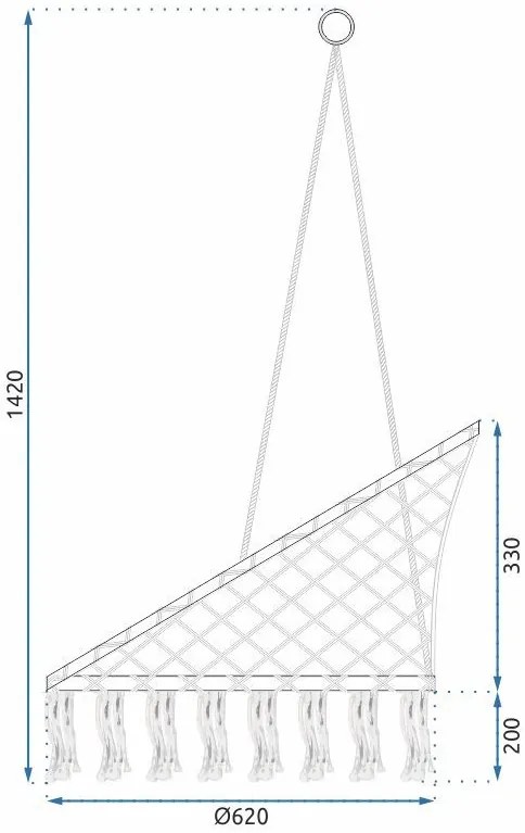 Bluegarden Závěsné houpací křeslo OGR-03542, černé