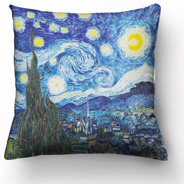 Lenbutik Povlak na polštář 45x45 cm Vincent Van Gogh Hvezdná noc /Starry night