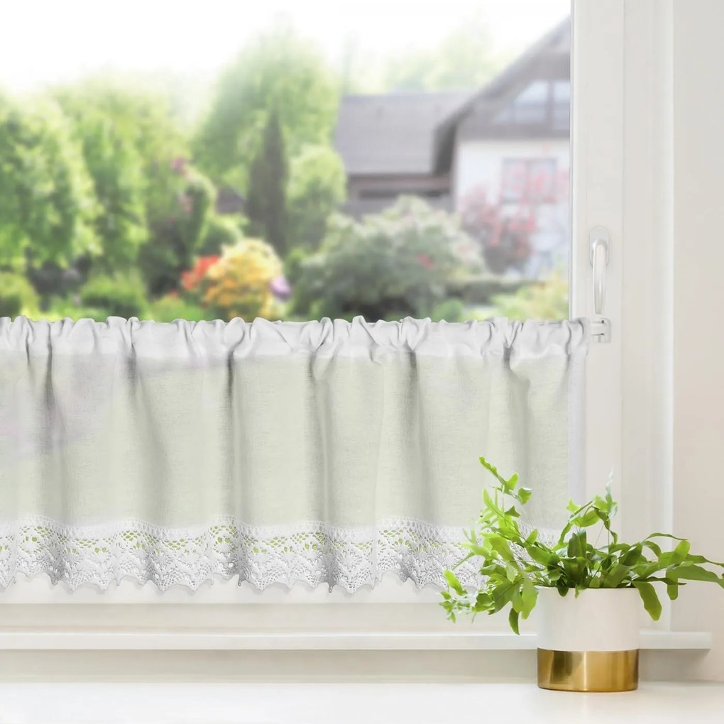 KRÁTKÁ ZÁCLONA NA PÁSCE CLARIE 150X30 CM BÍLÁ