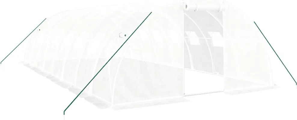 Skleník s ocelovým rámem bílý 32 m² 8 x 4 x 2 m 3188074