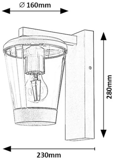 Rabalux 7266 - Venkovní nástěnná lampa SAVANO 1xE27/40W/230V IP44
