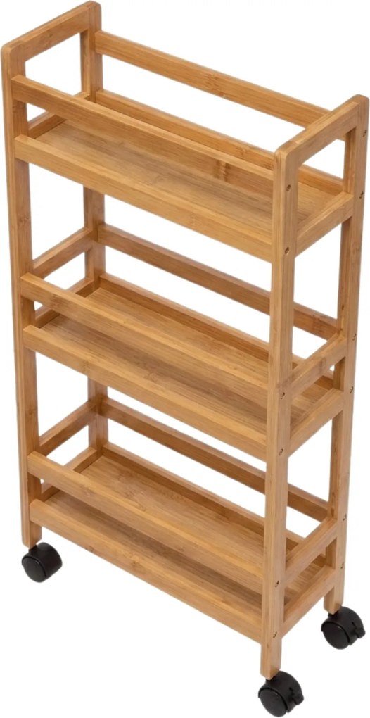 Pojízdný koupelnový regál, 3 police, 76 cm, KLUK