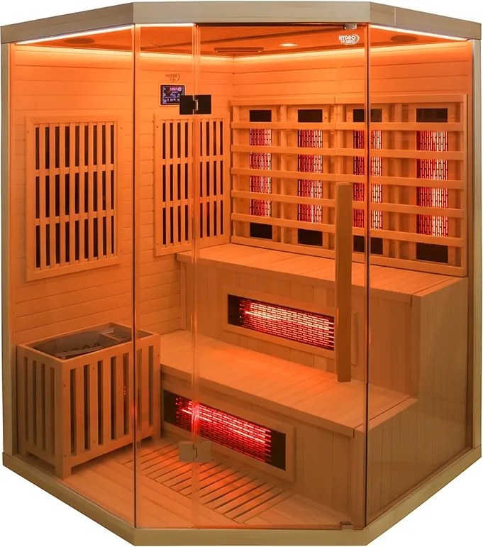 BPS-koupelny Kombinovaná sauna 2v1 - Infrasauna + finská sauna 150x150, 4-5 osob