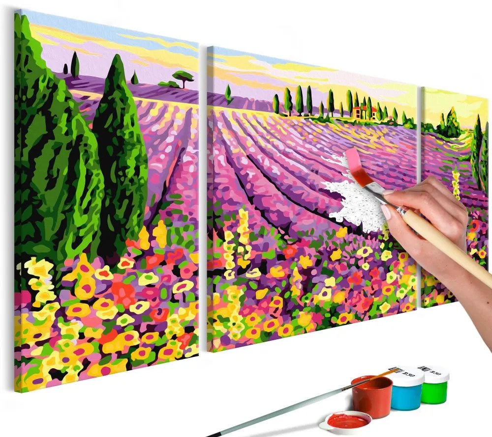 Bimago Malování podle čísel - Lavender Field | 80x50 cm