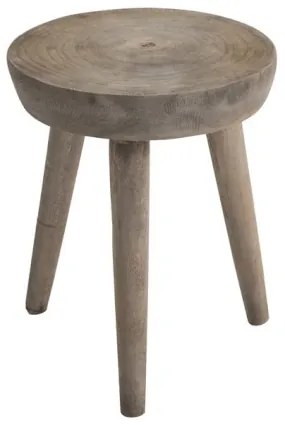 Dřevěná stolička Paulownia šedá - Ø 34*44 cm J-Line