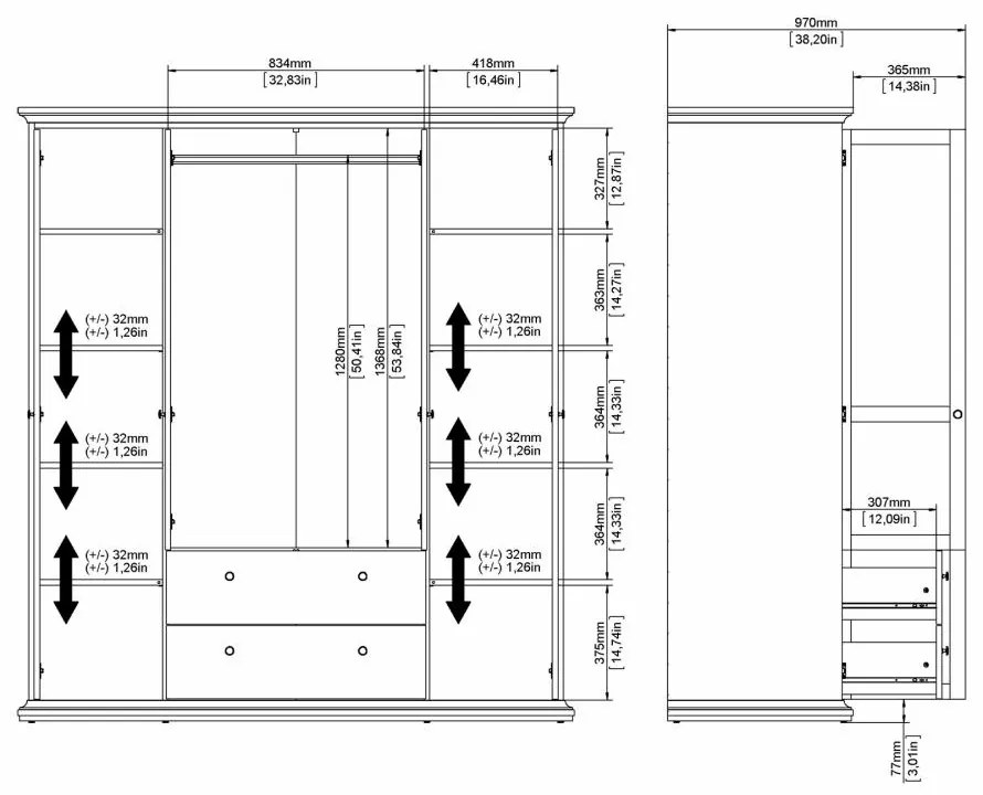 Skříň Provence 369 bílá