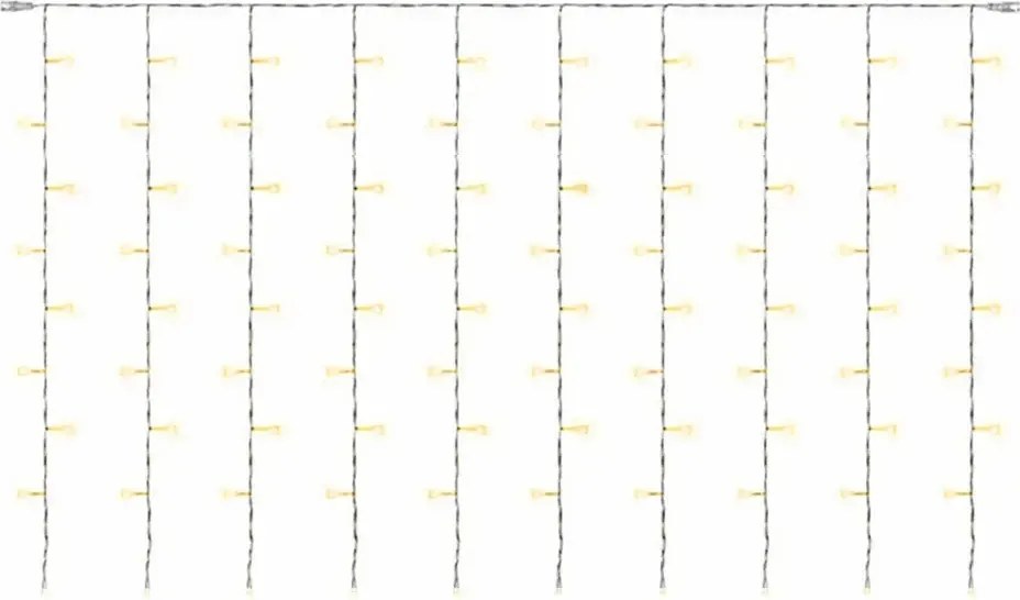 Hobby Line LED světelný závěs do okna, 200 × 100 cm, teple bílá, 100 diod, čirý kabel, IP20 do interiéru, prodlužovací
