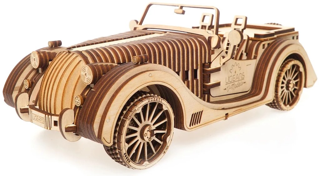 Ugears 3D dřevěné mechanické puzzle VM-01 Auto (roadster)