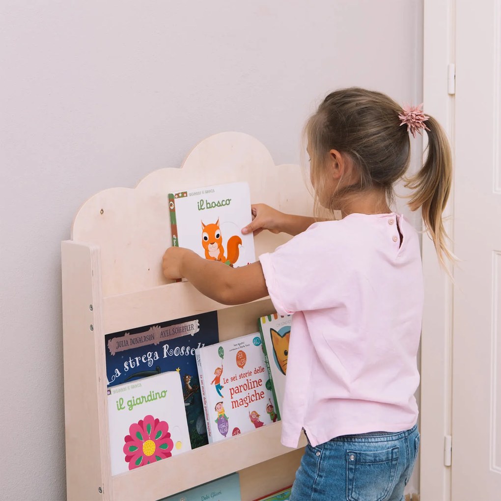 Mobli Dotty, One White Haus, dětský regál na knihy, Montessori, multiplex, 60x95x13cm