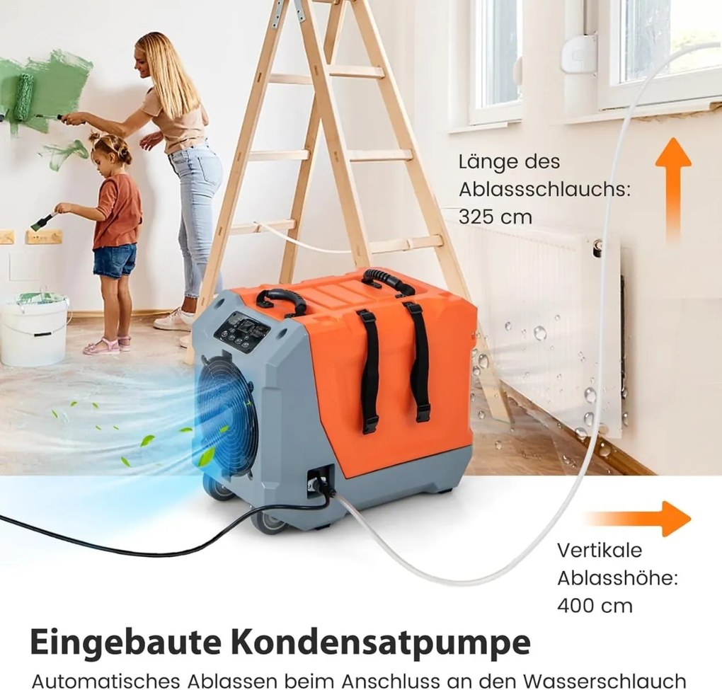 Costway Elektrický odvlhčovač s vypouštěcí hadicí 85L/T