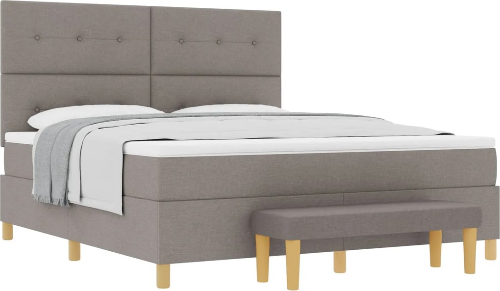 Postel s boxspringem s čelo Taupe 200 x 180 cm textil 3344321