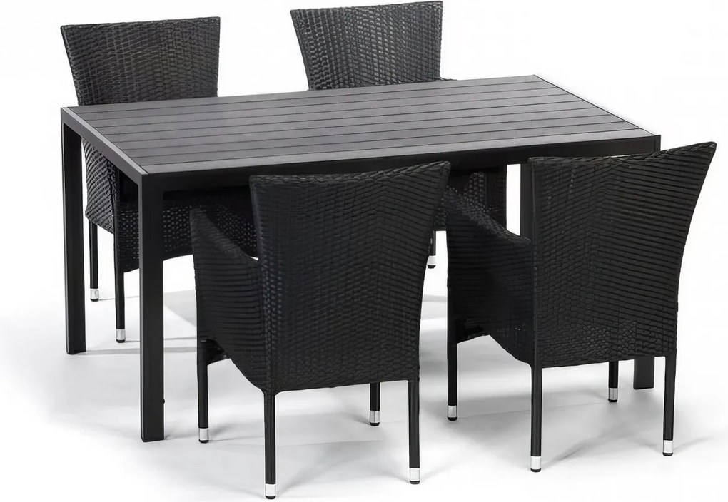 VerDesign NORIMBERG II zahradní sestava 4+1B, černý antracit