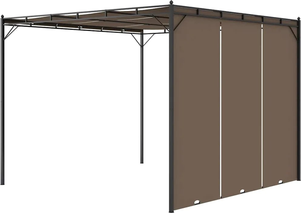 Zahradní altán s bočním závěsem 3 x 3 x 2,25 m taupe 312263