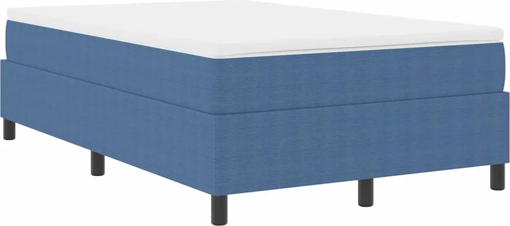 Postel s boxspringem Modrá a bílá 120 x 200 cm Žebrovaná látka 3337460