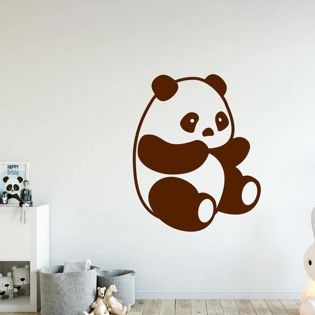 Živá Zeď Samolepka na zeď Roztomilá panda Barva: černá