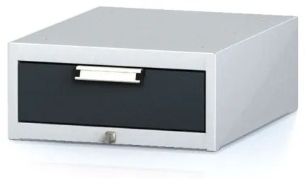 Alfa 3 Závěsný dílenský box na nářadí k pracovním stolům MECHANIC, 1 zásuvka, 480 x 600 x 218 mm, antracitové dveře