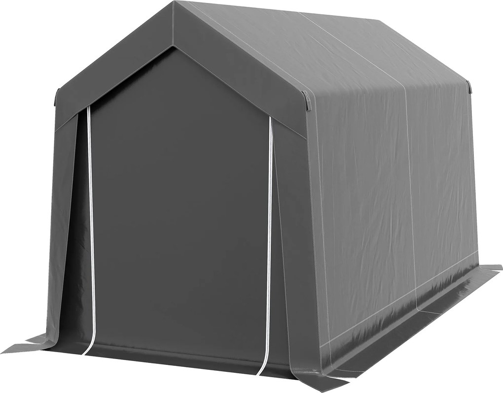 Garážový stan Outsunny pro kola, vodotěsný přístřešek s dveřmi, ochranný stan pro kola proti prachu, venkovní vybavení pro zahradu, 210 x 360 x 235 cm