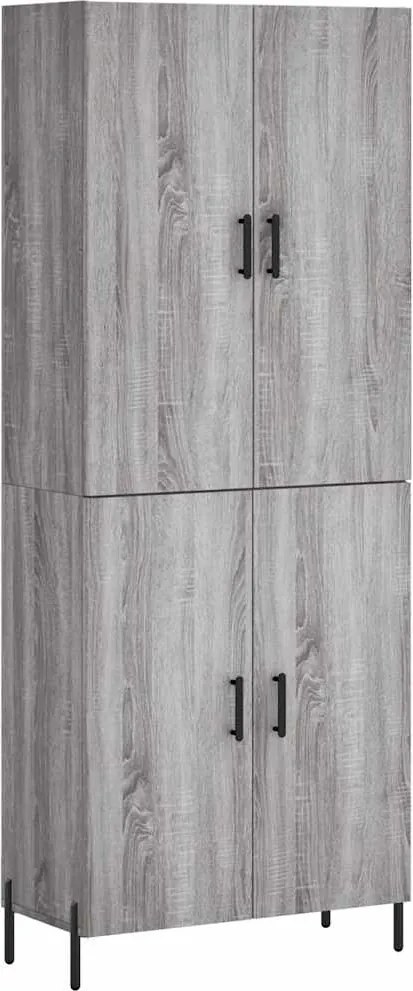 Skříň highboard šedá sonoma 69,5 x 34 x 180 cm kompozitní dřevo 3195689
