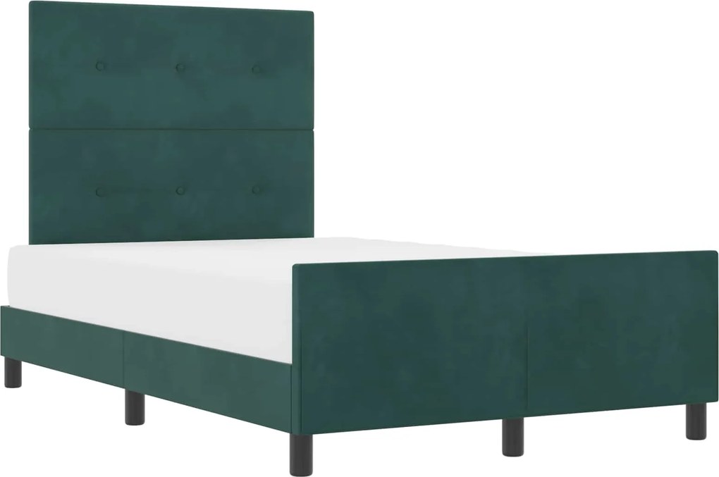 Postel s boxspringem s čelo Tmavě zelená 120 x 200 cm samet 3344936