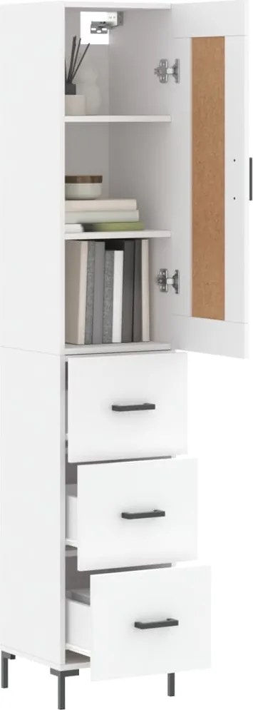 Skříň highboard bílá 34,5 x 34 x 180 cm kompozitní dřevo 3200193