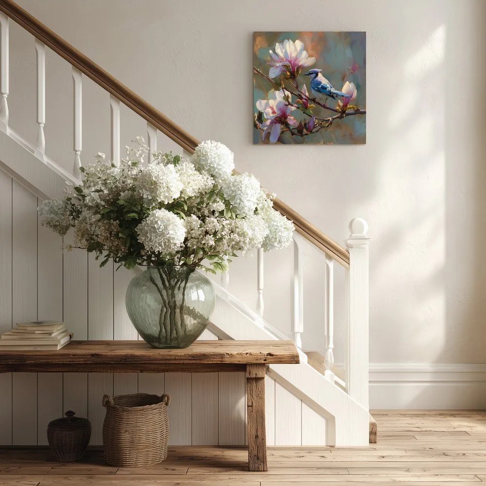 Tištěný obraz na plátně 32x32 cm Bluejay & Blossom – Styler