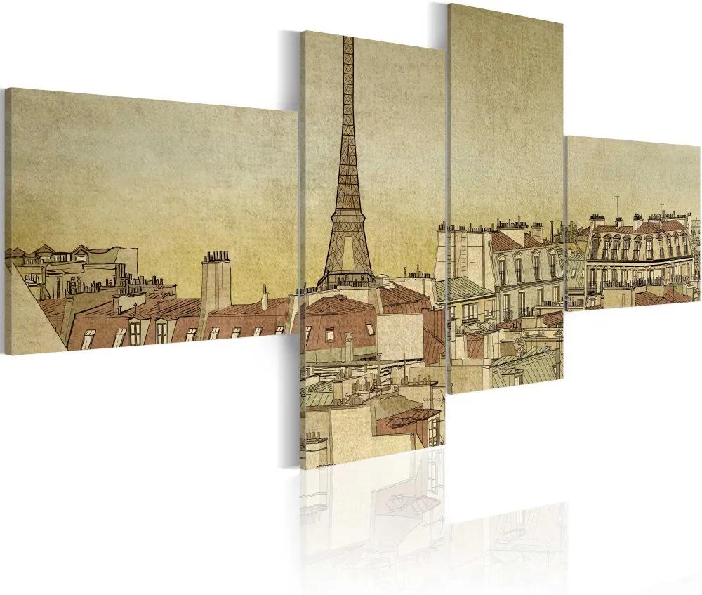 Obraz na plátně Bimago - Parisian chic in retro style 100x45 cm