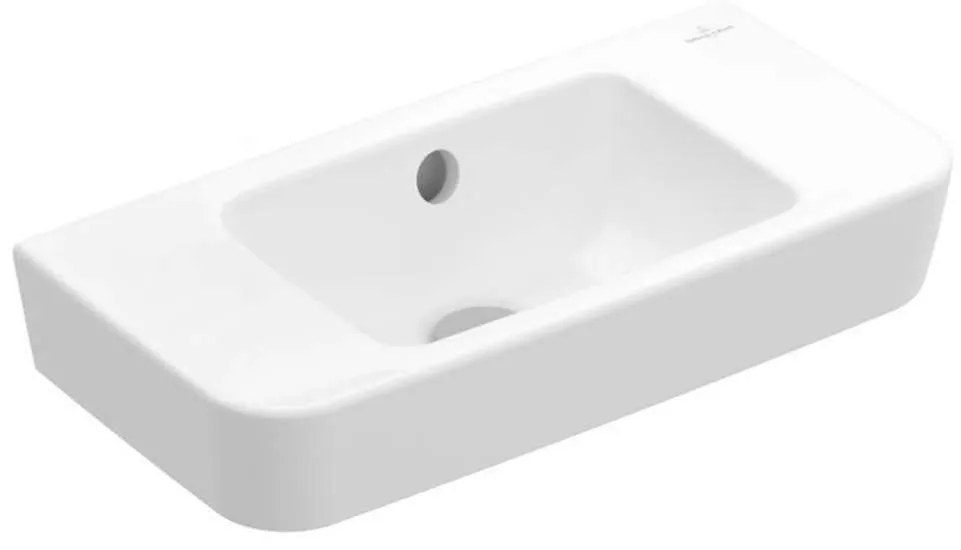 Villeroy & Boch O.novo - Umývátko Compact 50x25 cm, s přepadem, bez otvoru pro baterii, alpská bílá 43425201