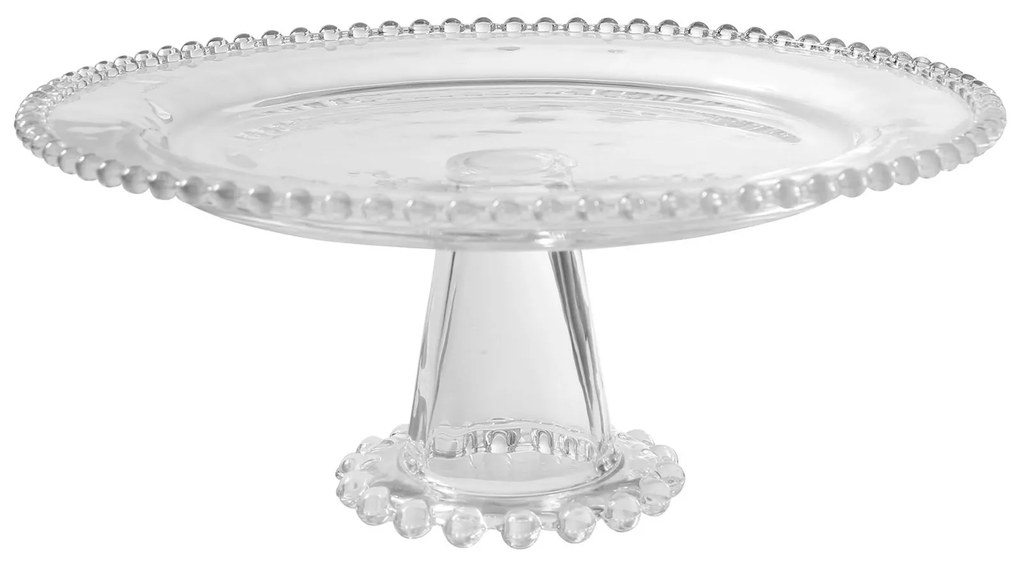 CÔTÉ TABLE Skleněný dortový stojan Pearl, čirá barva, sklo