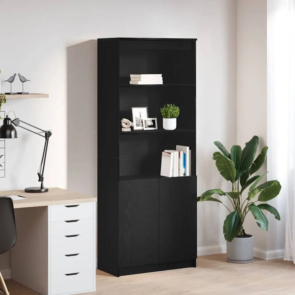 Vysoká deska Černý dub 70x35x180 cm kompozitní dřevo 3328472