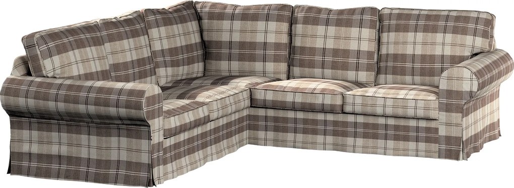 Potah na pohovku IKEA Ektorp rohová barva béžová látka pletený vzor, vzorované