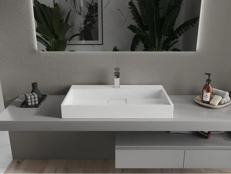 Mexen Ava umývátko na desku z konglomerátu 1/O 80 x 46 cm, bílá - 23018001