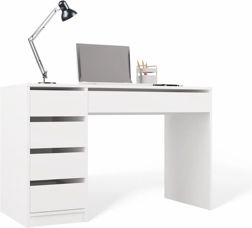 Psací stůl Arto 120 cm bílý levý