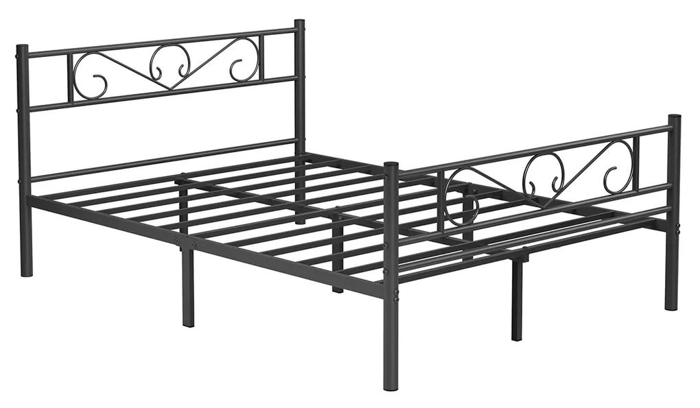 Kovový rám postele 190x140 cm Vasagle Dramatico černý