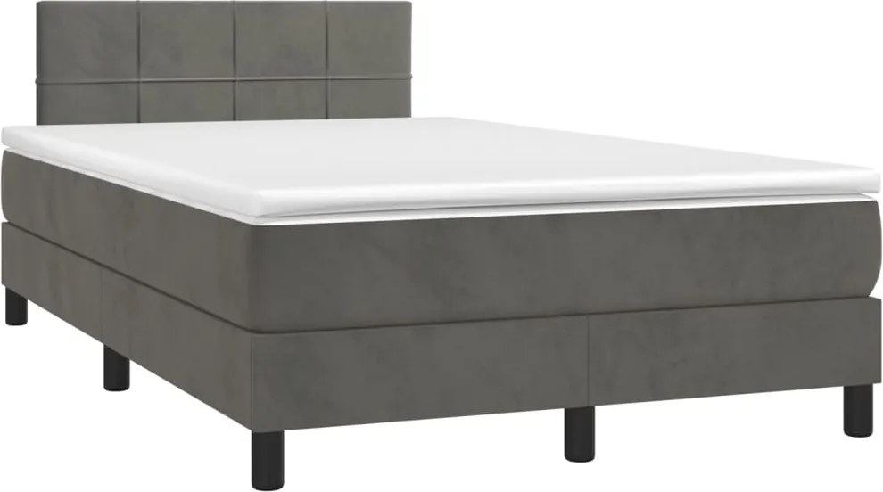 Box spring postel s matrací tmavě šedá 120 x 200 cm samet 3141294