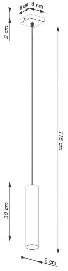 Krémové závěsné svítidlo ø 8 cm Castro – Sollux