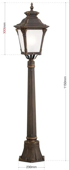 Orion - Venkovní lampa AIKO 1xE27/60W/230V 115 cm IP23 bronz/patina