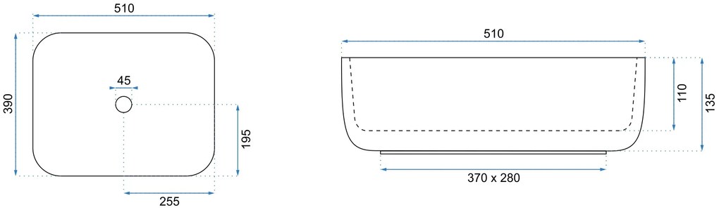 Keramické umyvadlo na desku REA DEMI mramor