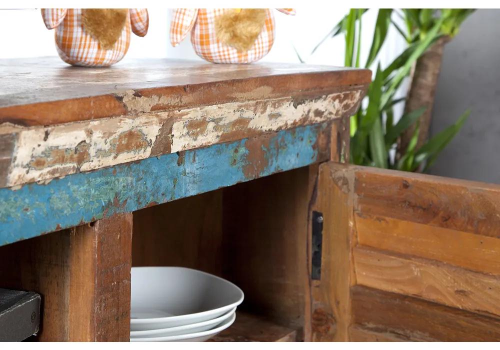 Massive home | Barevný TV stolek z masivu Avadi recyklované dřevo 21740