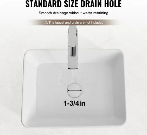 Moderní keramické umyvadlo 48,3 × 37,3 cm Koupelnová mísa na umyvadlo Bílá
