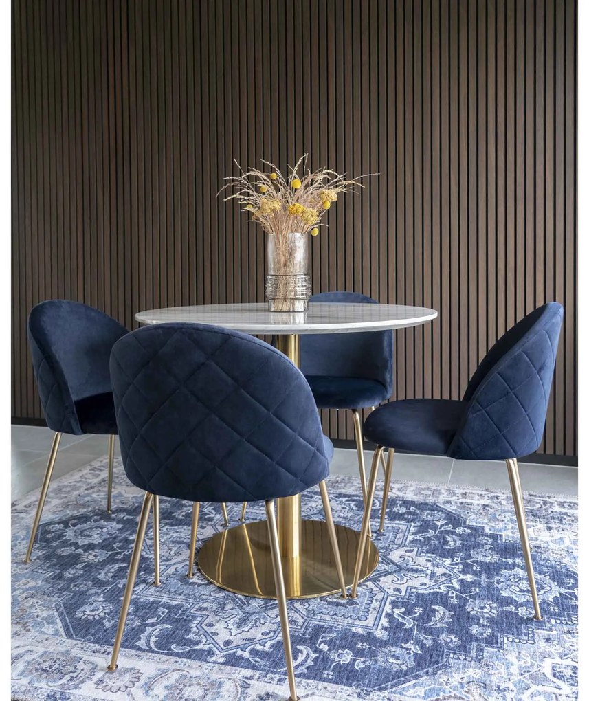 House Nordic Kulatý jídelní stůl BOLZANO zlatý 90cm